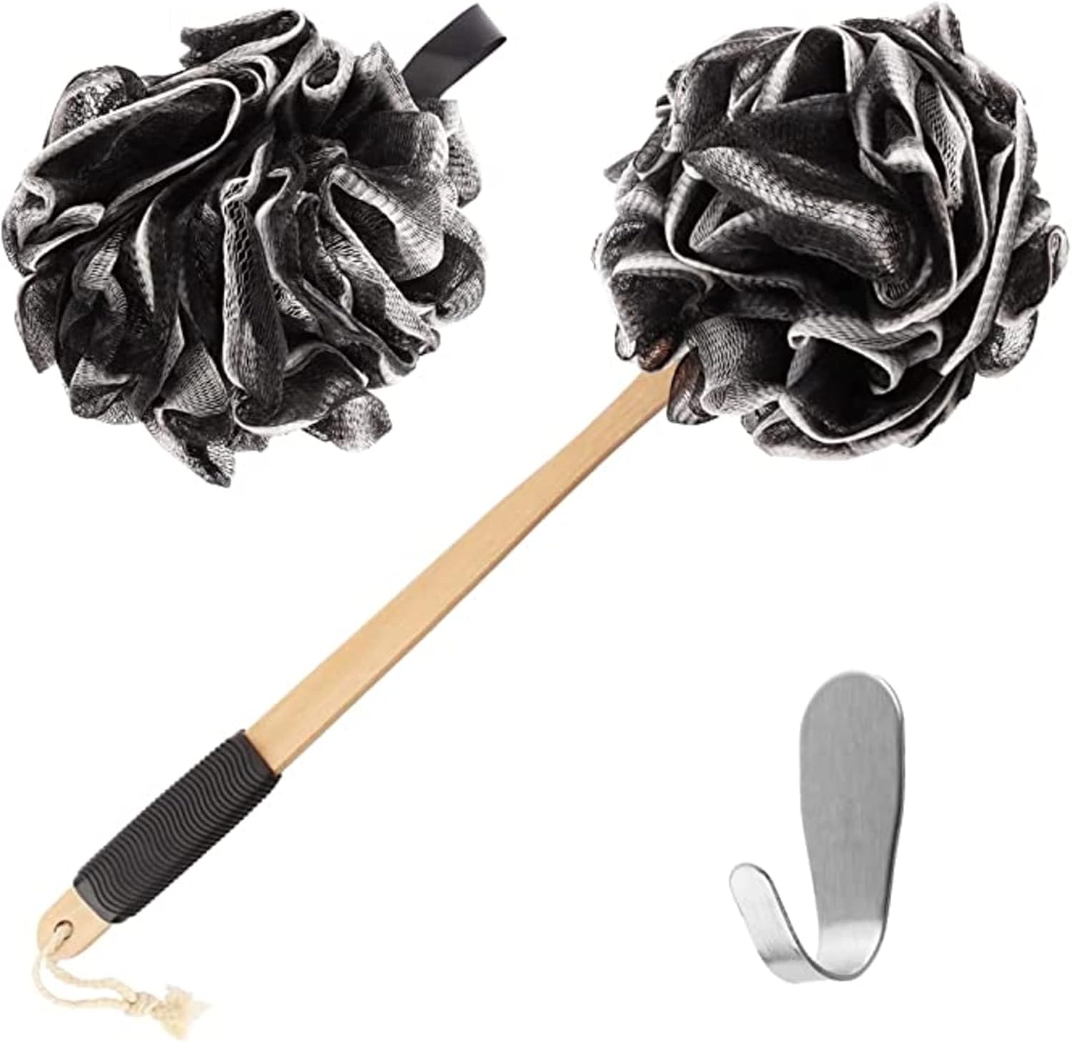 Amazon.com: Loofah with Handle | Bamboo Charcoal Infused Loofah Back ...