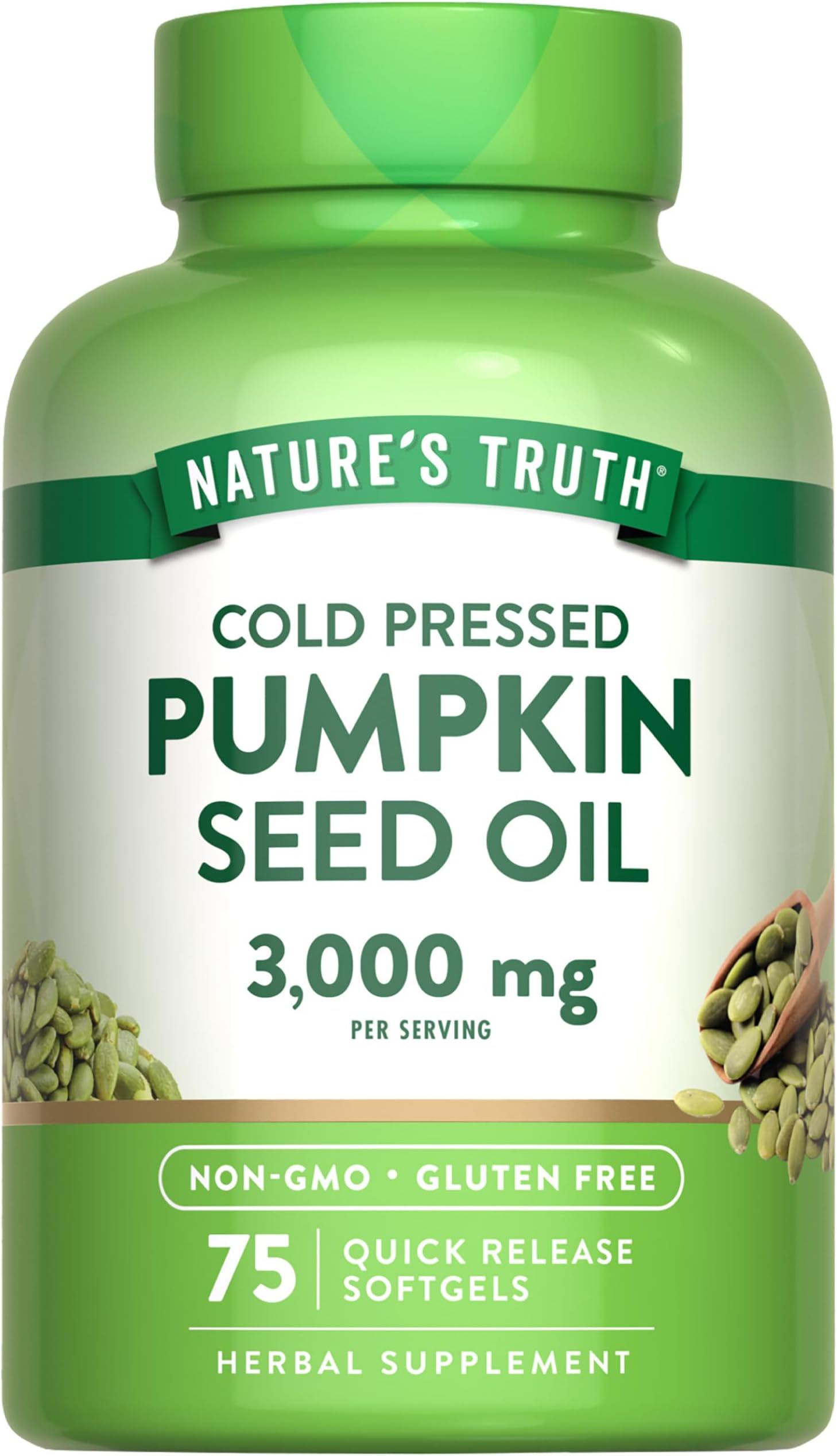 Amazon.com: Nature's Truth Pumpkin Seed Oil | 3000mg | 75 Softgels ...