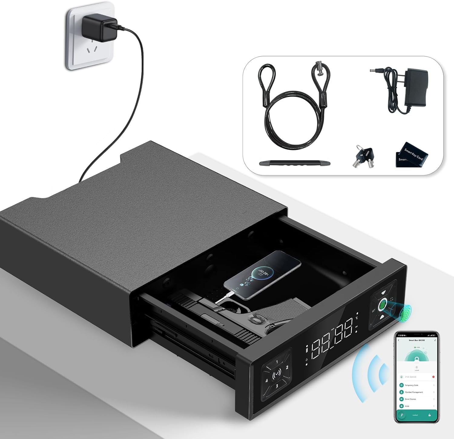 Biometric Gun Safe – Quick-Access Handgun Safe with Fingerprint Lock ...