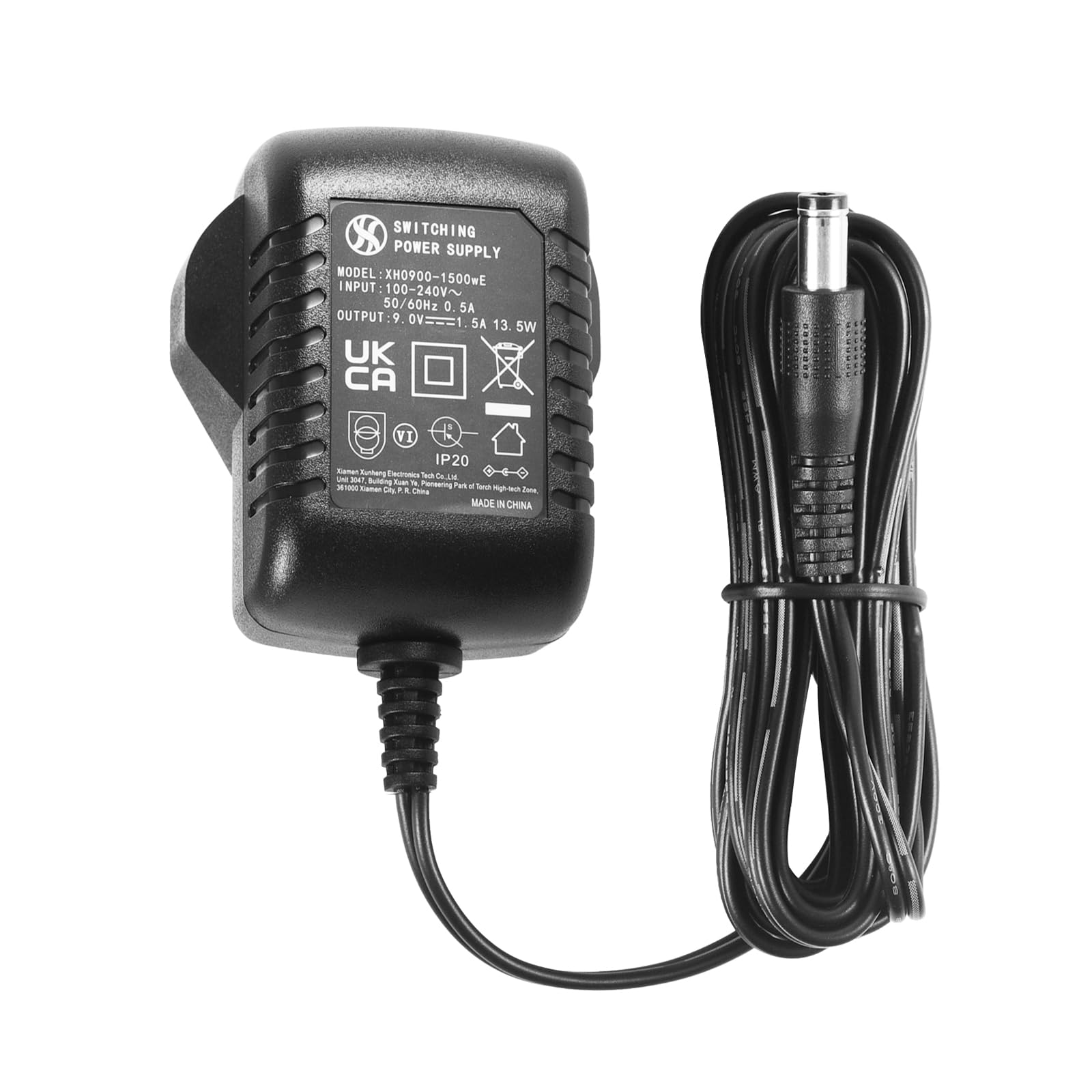 Security-01 9V 1.5A Power Supply Adapter, DC Jack Center Negative, Plug ...