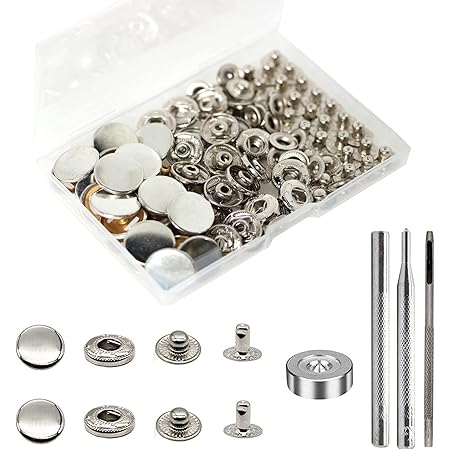 Amazon.com: Biaungdo 200 Pieces 15mm Snap Fasteners Kit, Heavy Duty ...