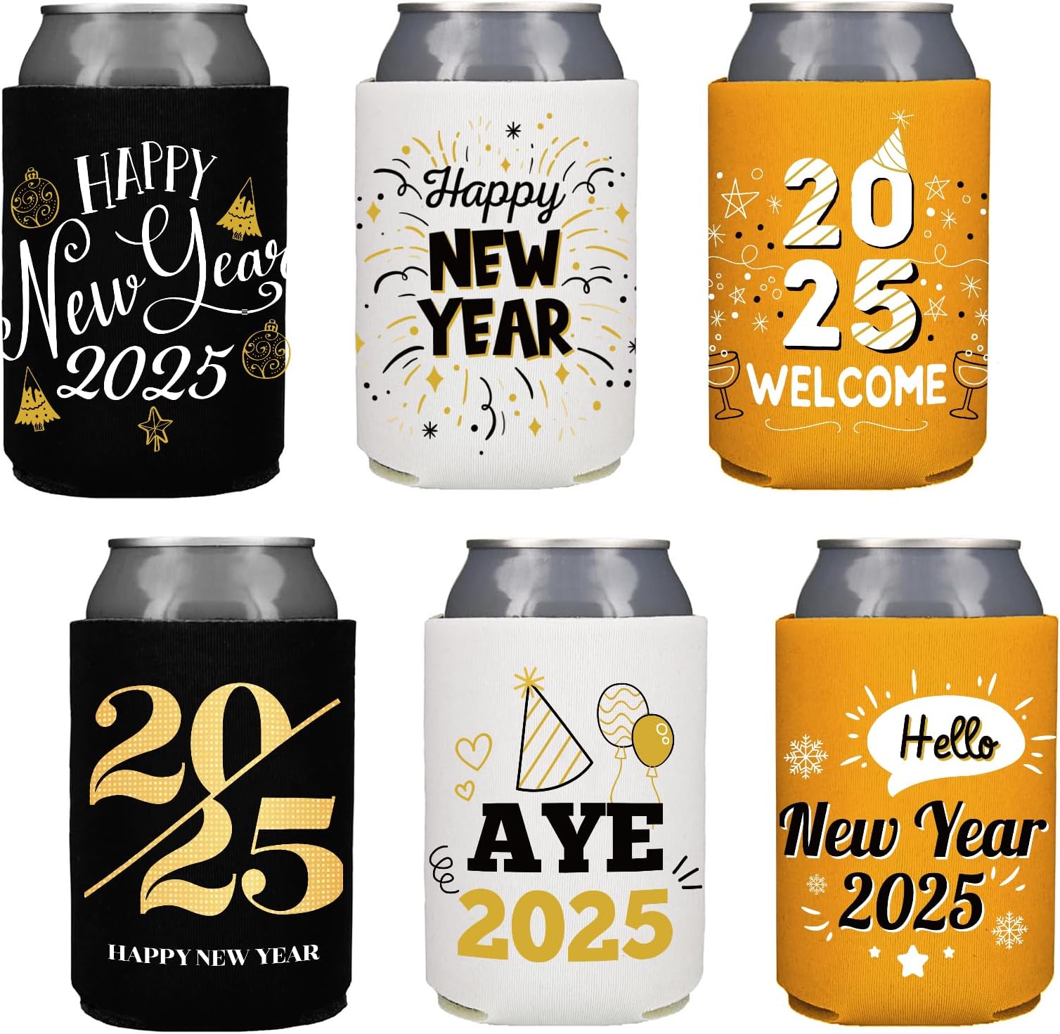 Amazon.com: 12PCS Happy New Year Can Cooler Party Supplies – New Year ...