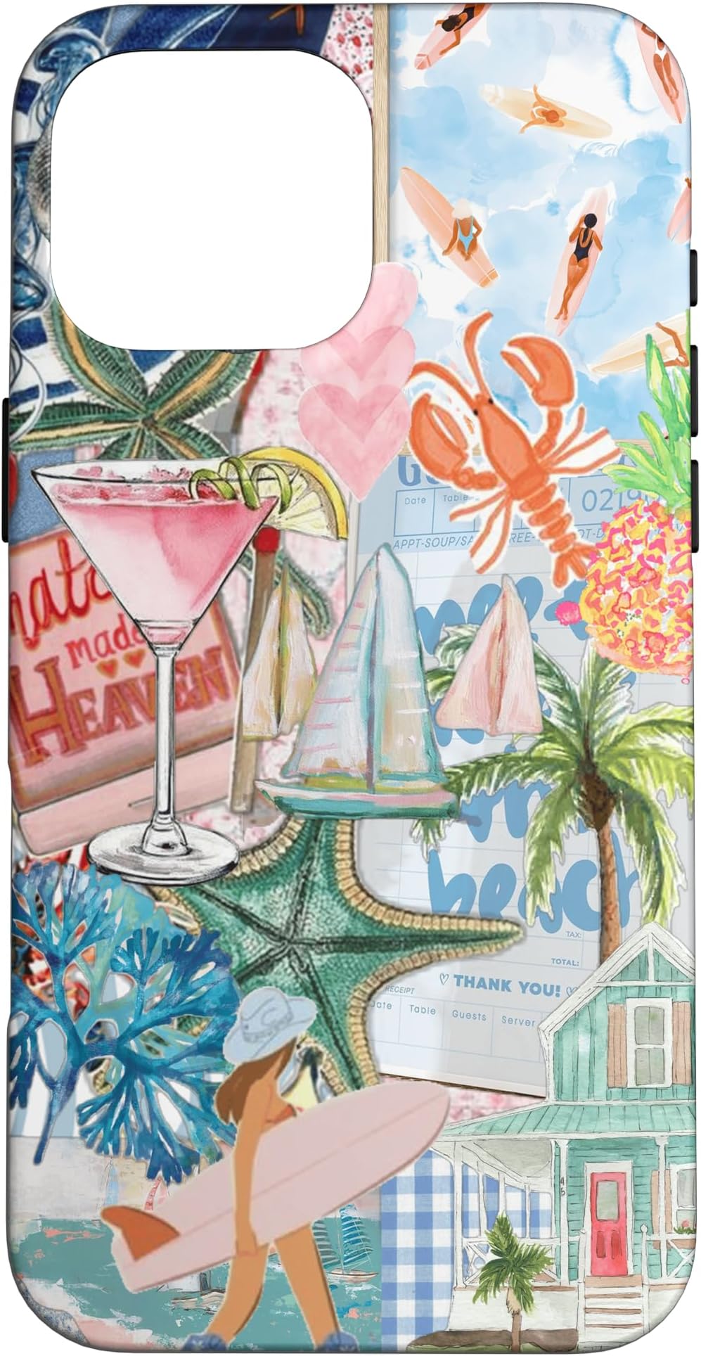 Amazon.com: Aesthetic Summer Beach Collage With Coastal Cowgirl Case ...