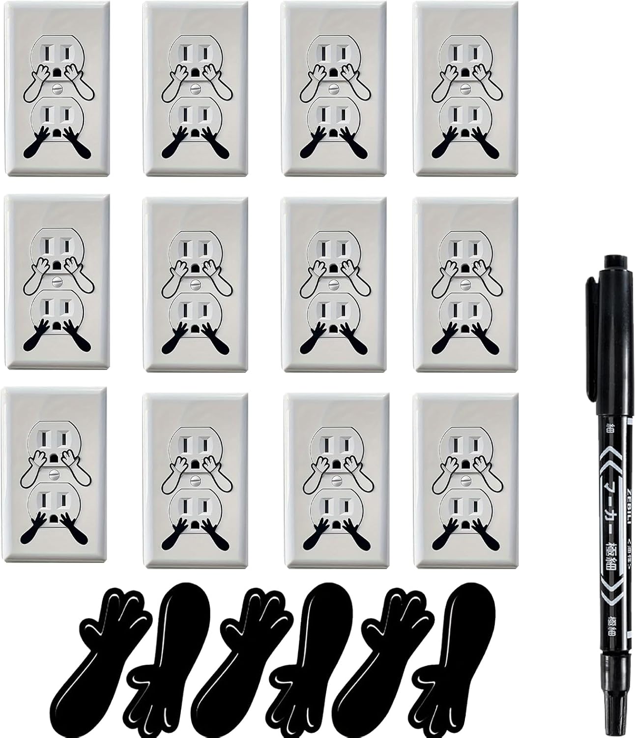 Amazon.com: tarcegta Funny Outlet Cover Decal, 16pcs Funny Outlet ...