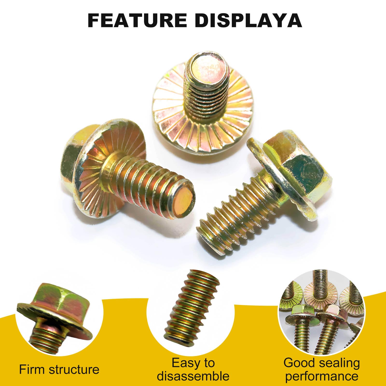 Snapklik.com : Metalsuberg 1/4" X 1-1/2" Flanged Hex Toothed Bolt By ...