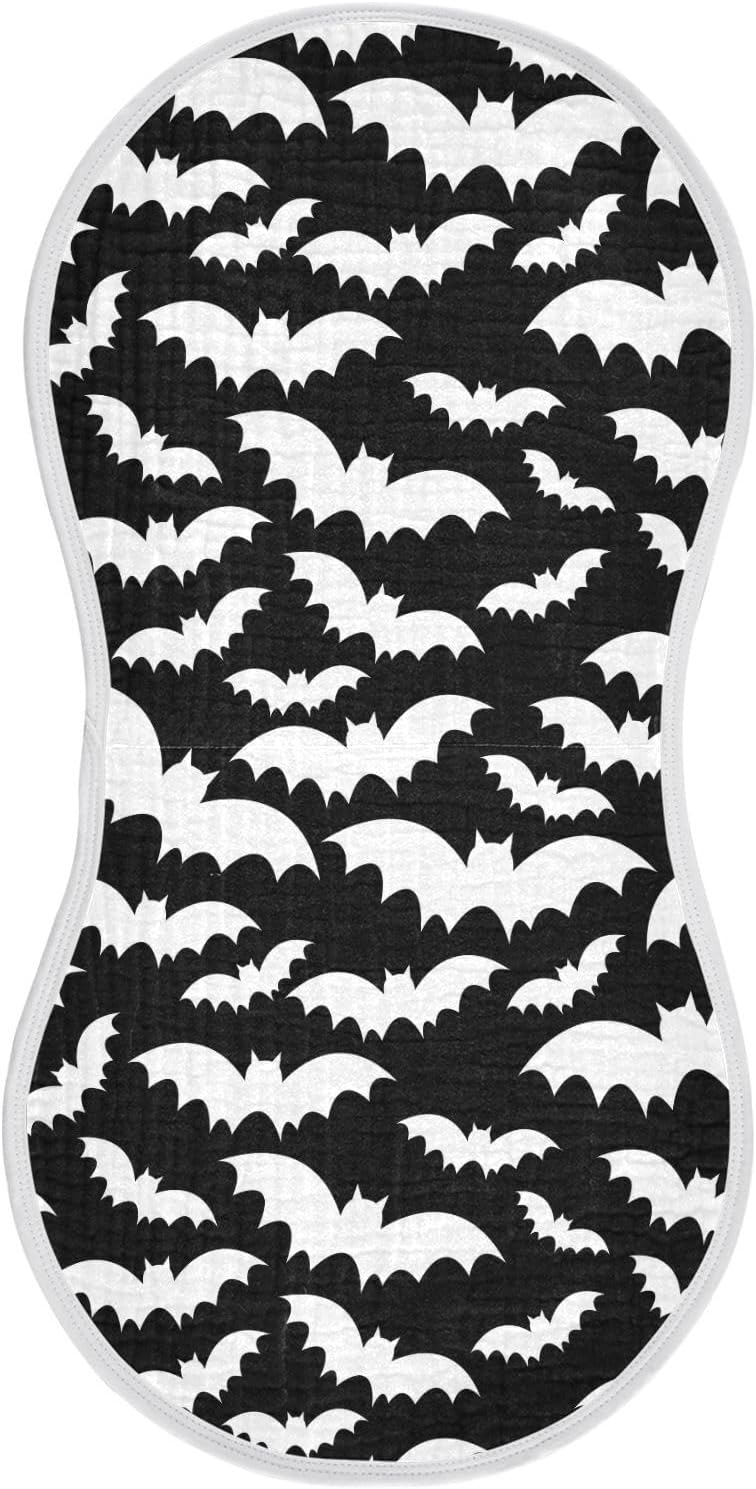 Amazon.com: Kigai Black White Bats Muslin Baby Burp Cloths - Super ...