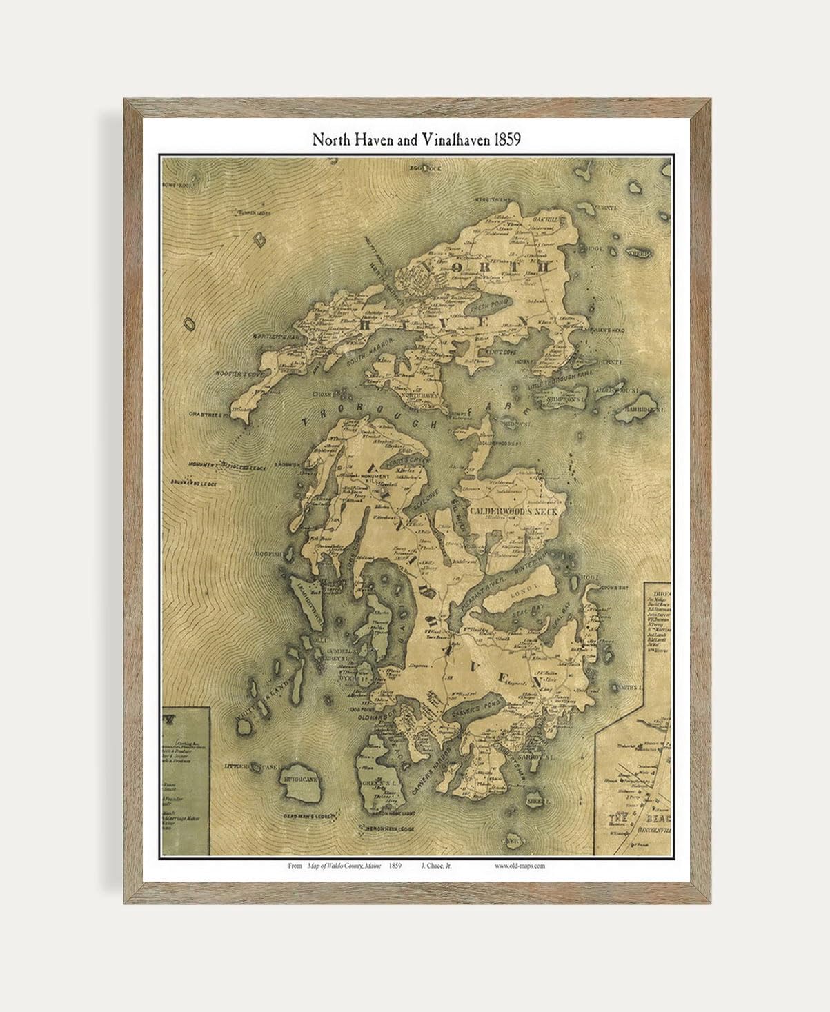 Amazon.com: MG Global Historical Poster of North Haven Vinalhaven 1859 ...