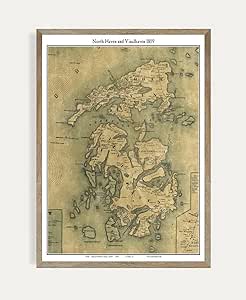 Amazon.com: MG Global Historical Poster of North Haven Vinalhaven 1859 ...