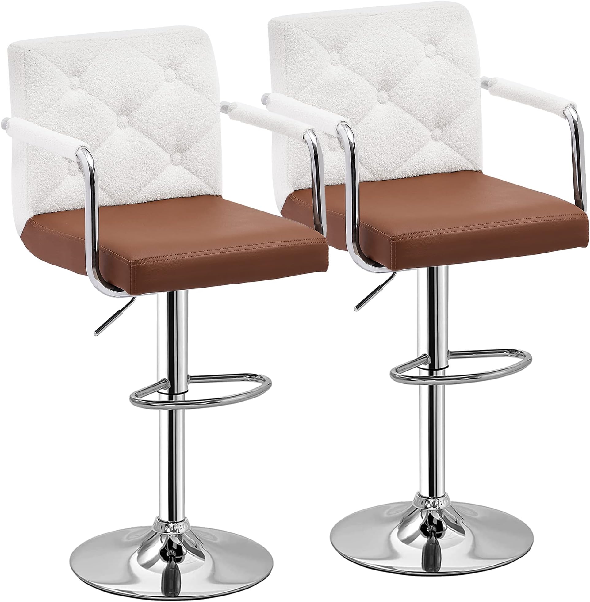 Amazon.com: VECELO Bar Stools, Adjustable Barstool Set of 2, Counter ...
