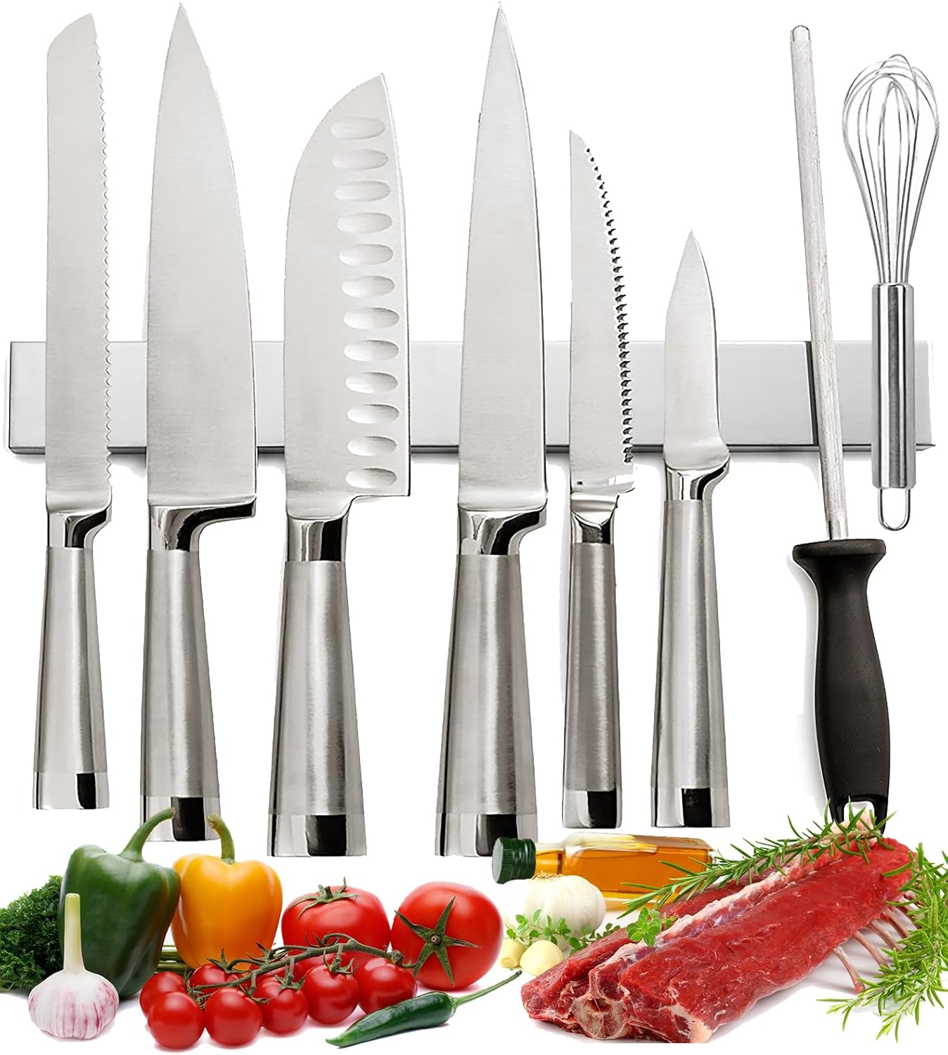 Amazon.com: Heavy-Duty Magnetic Knife Bar - 16" Stainless Steel Strip ...