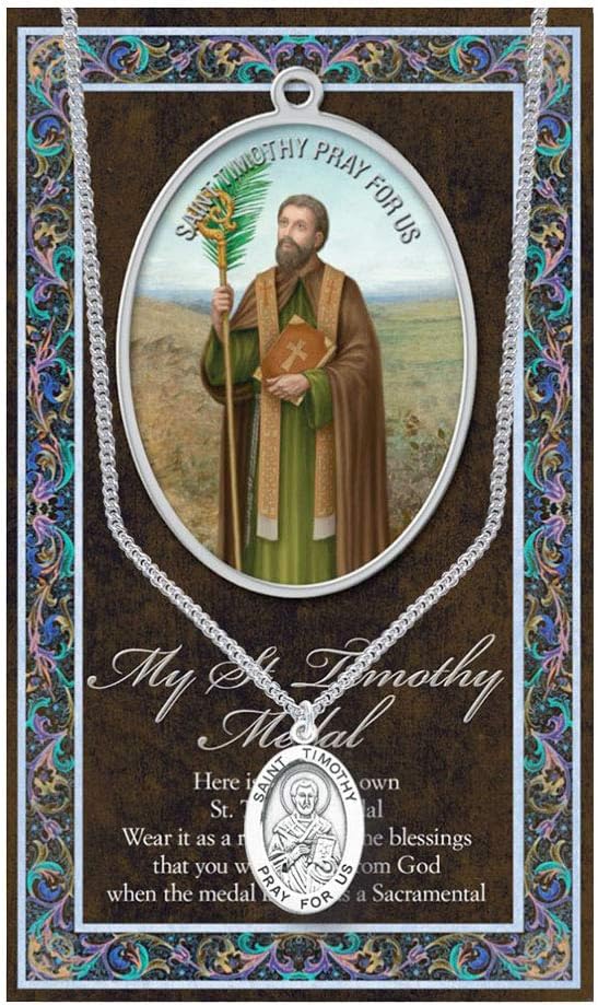Amazon.com: St Timothy Medal with Prayer Pamphlet - Genuine Pewter ...