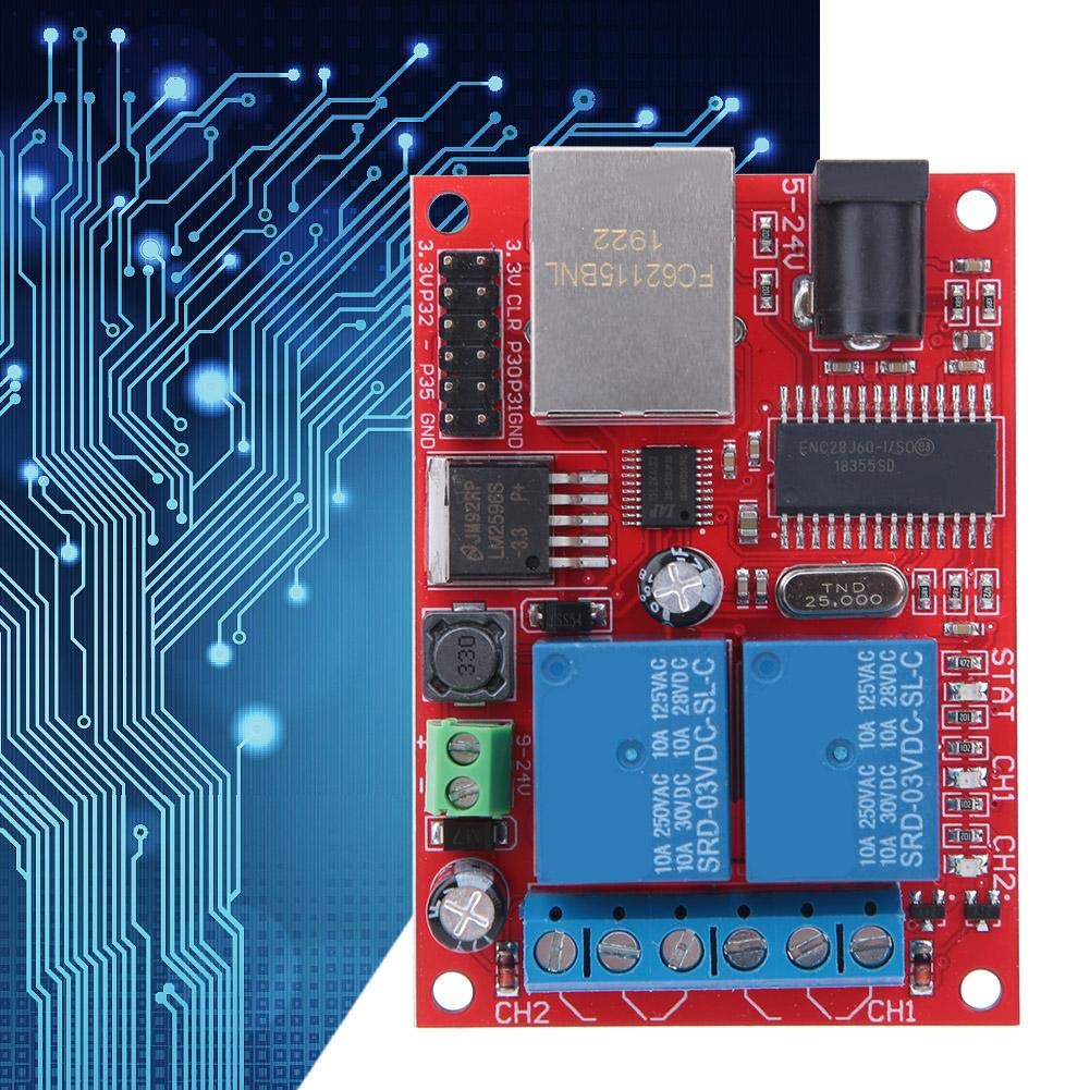 Ethernet Controller Module with 2-Way Relay Board for Web Server ...
