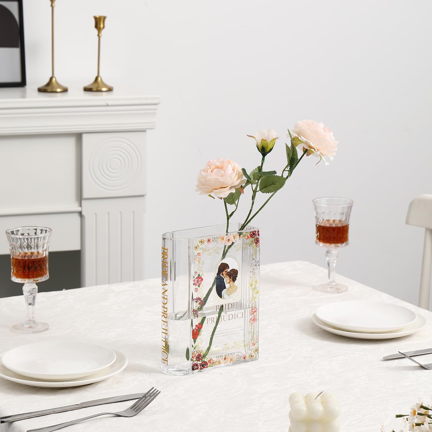 Snapklik.com : PORPAN Book Vase For Flowers, Glass Book Shaped Vase ...
