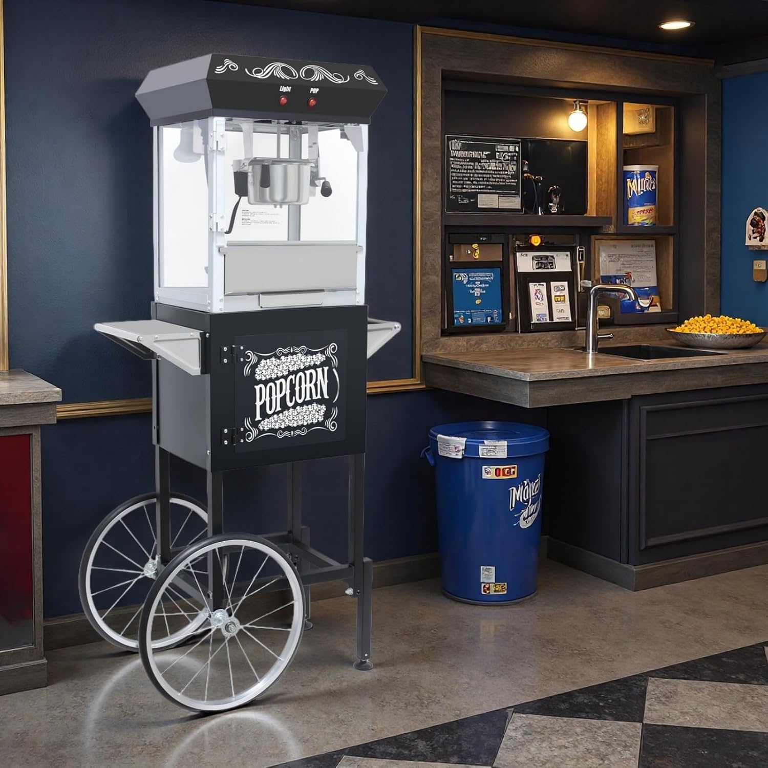 Amazon.com: Trygoal Popcorn Machine with Cart, Popcorn Popper with 8 Oz ...