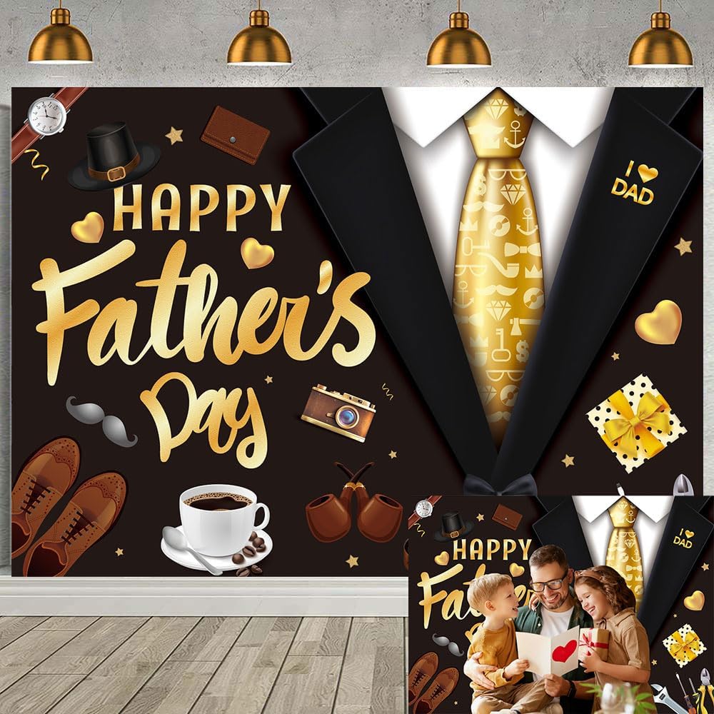 Amazon.com : Happy Father's Day Backdrop 7X5FT I Love Dad Father's Day ...