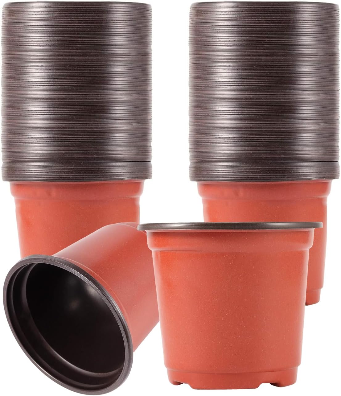 ASOENTIWOX 100Pcs Plastic Plant Pots, 10cm Planting Pots, Growing ...