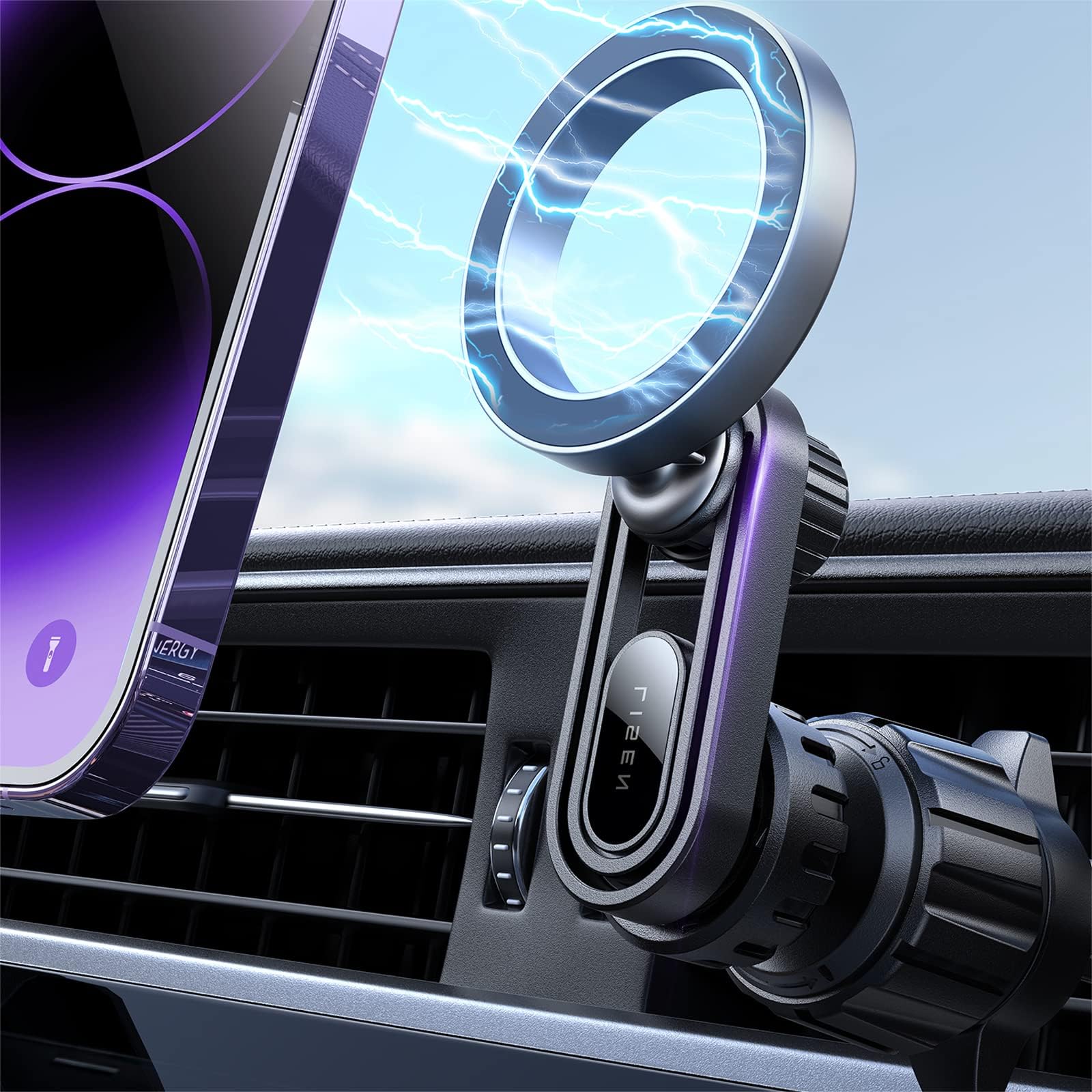 Amazon.com: LISEN Fits MagSafe Car Mount for iPhone Holder 20 Strongest ...