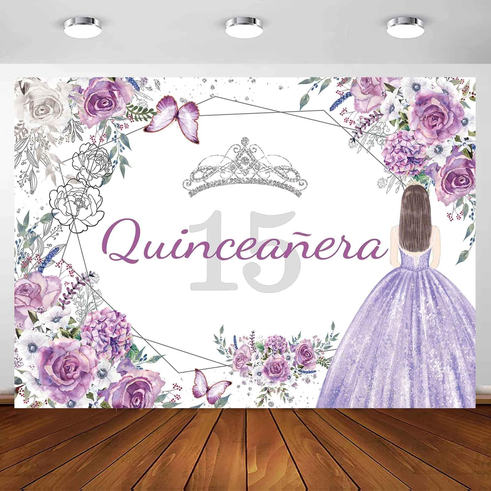 Amazon.com : Sensfun Quinceanera 15th Birthday Backdrop for Princess ...