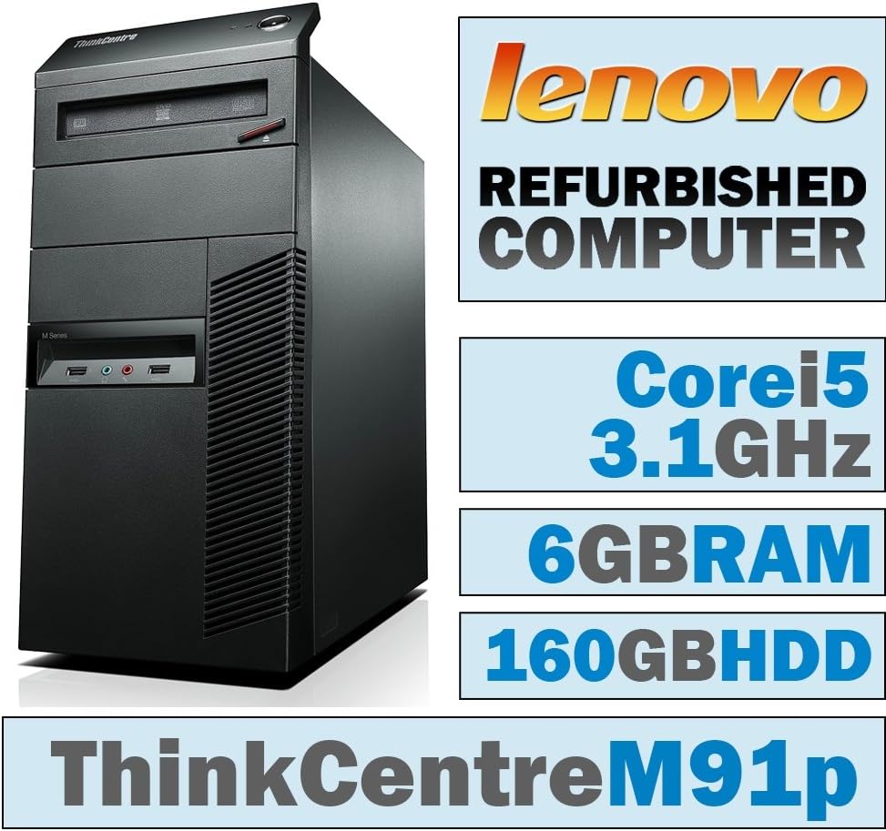 Amazon.com: Lenovo ThinkCentre M91p MT/Core i5-2400 @ 3.1 GHz/6GB DDR3 ...