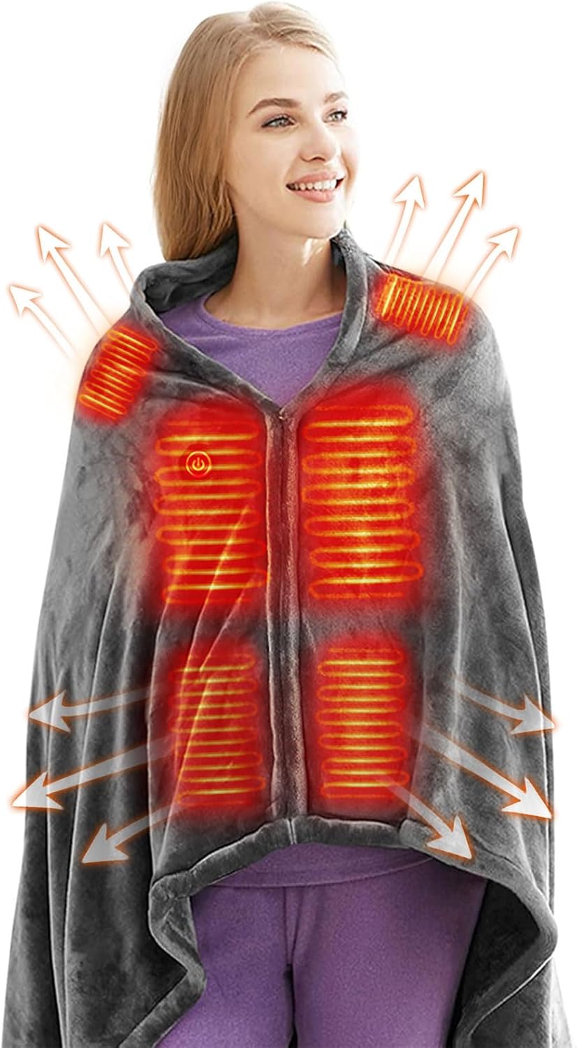 Amazon.com: Keilini USB Heated Blanket, 8 Heating Zones, Machine ...