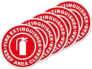 YIKIADA 5 Pack Fire Extinguisher Keep Area Clear Sign 17×17 Inches ...