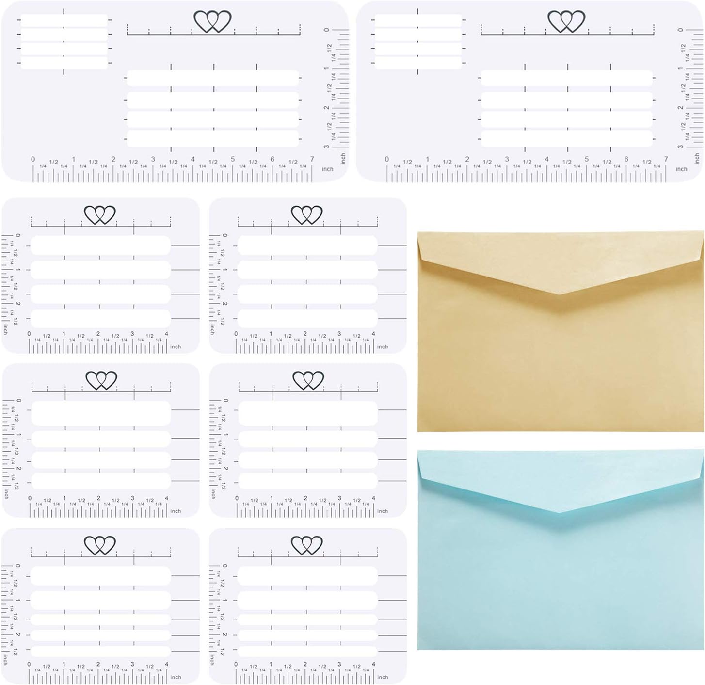 Amazon.com: 10 Pieces Envelope Addressing Guide Stencil Templates for ...