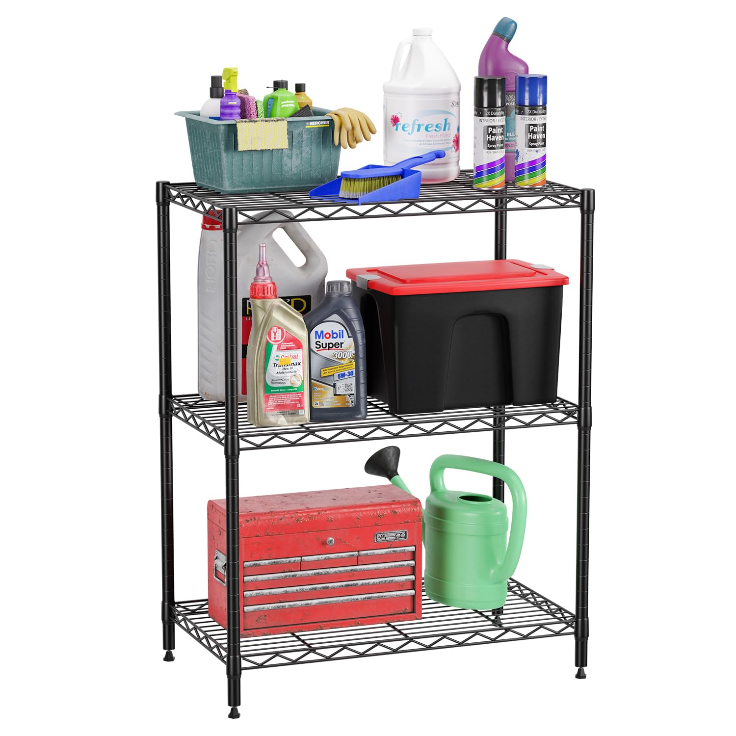 Amazon.com: FDW 3-Shelf Adjustable,Storage Shelves Wire Shelving ...