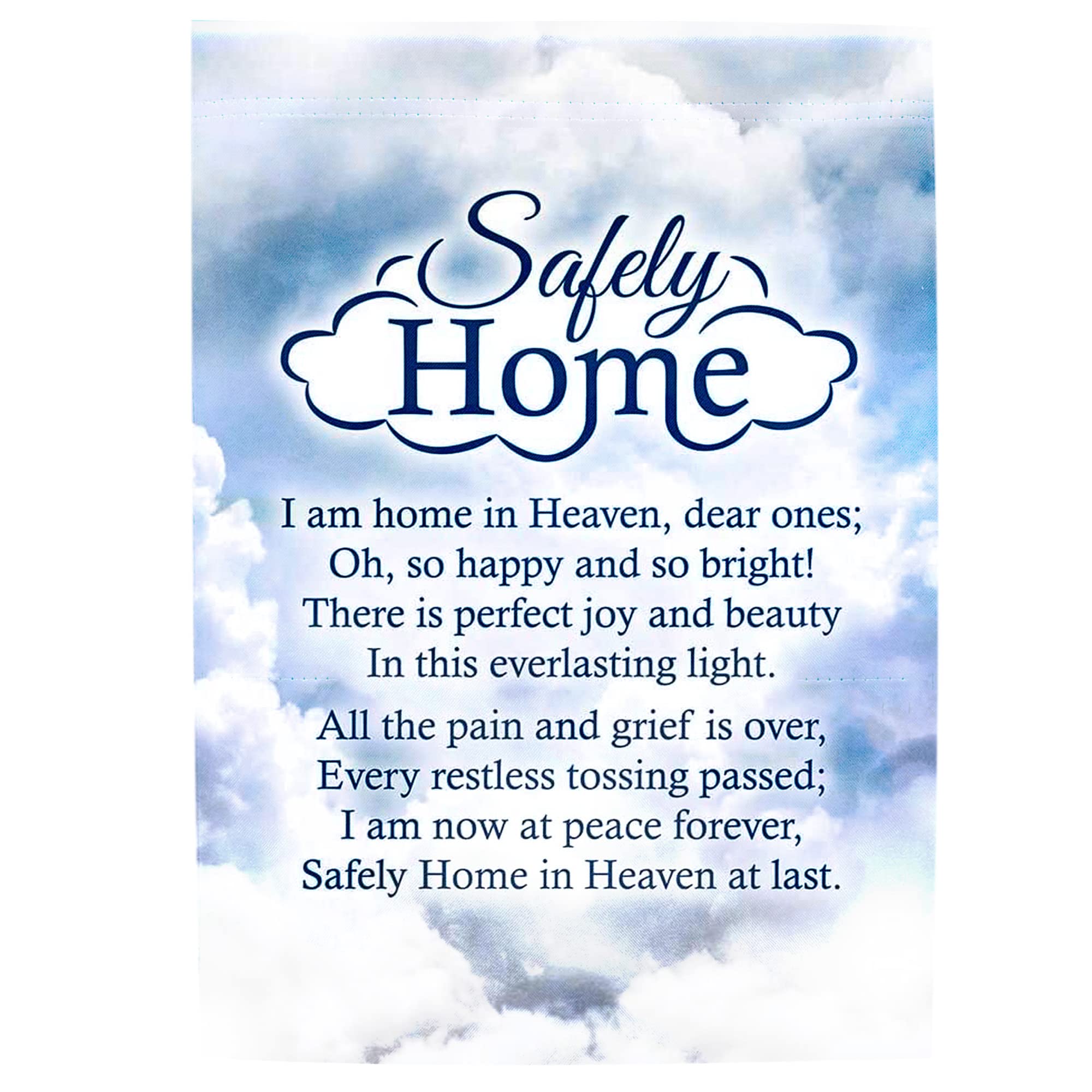 Amazon.com : Safely Home Memory Quote Sunlit Clouds 13 x 18 Rectangular ...