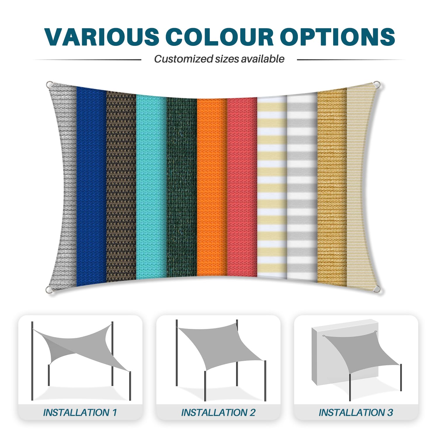 Snapklik.com : Coarbor 8 X 12 Sun Shade Sail Rectangle Canopy Sunshine ...