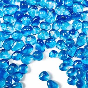 Amazon.com: 0.89LB Blue Aquarium Glass Stones Sea Glass Pebbles for ...