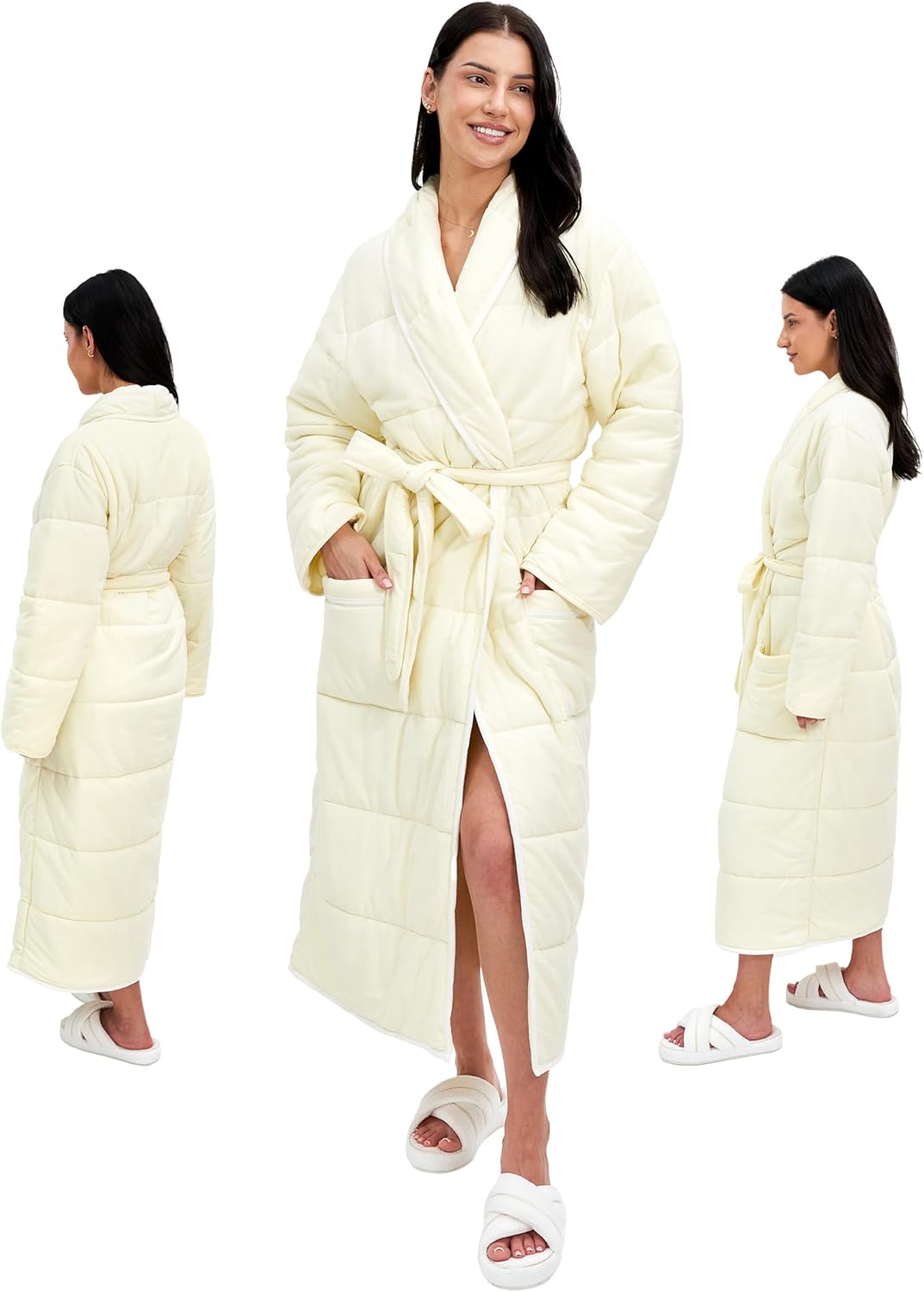 The Big Softy Quilted Luxury Hotel Spa Robe For Women - Padded Duvet ...