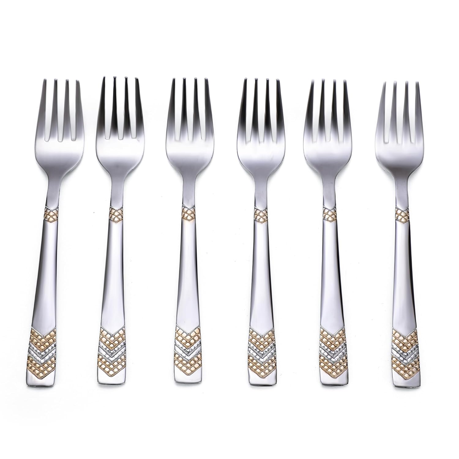 FnS RAGA 24 Karat Gold Plated Stainless Steel Fruit Fork (Set of 6) for ...