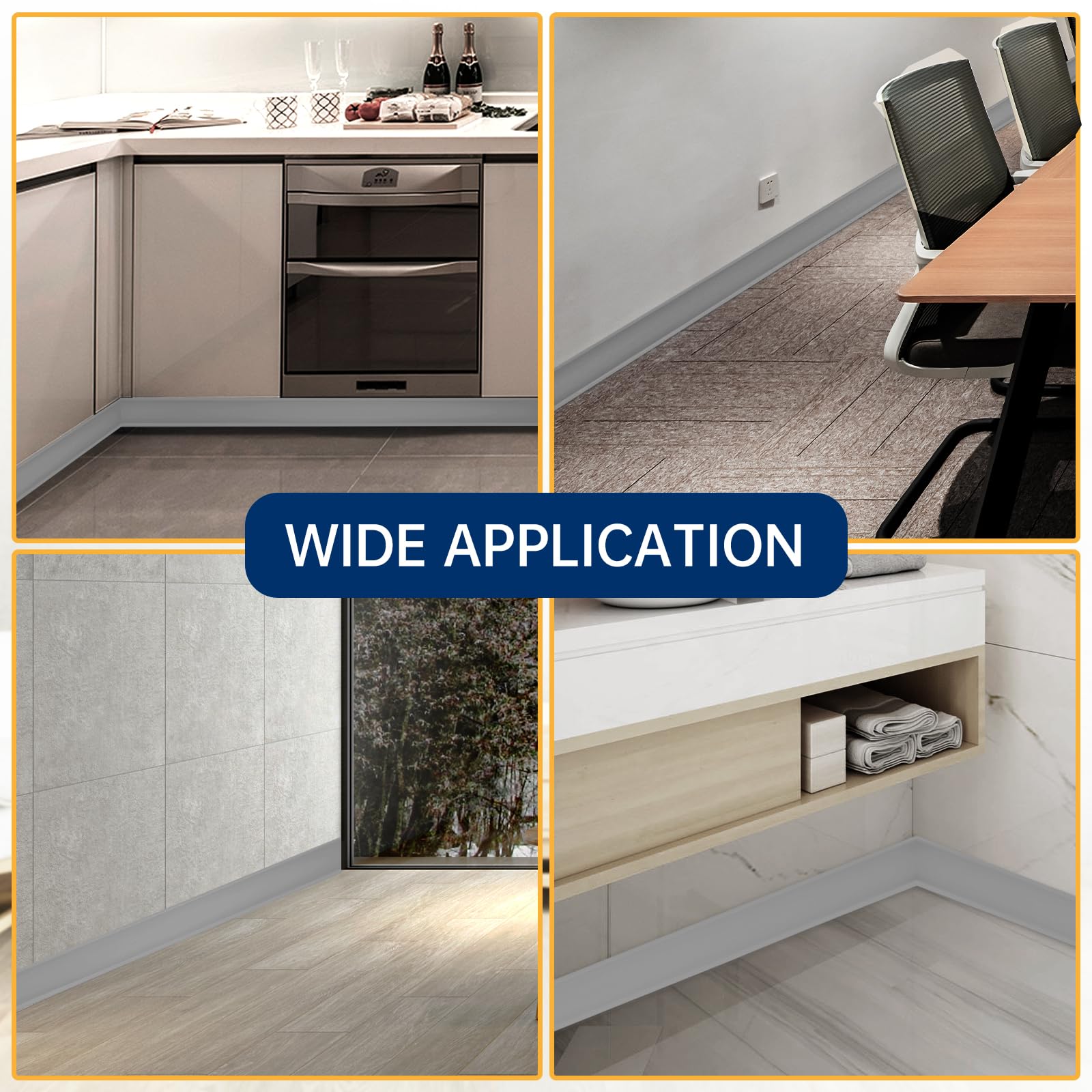 Snapklik.com : Heonay Flexible Baseboard Molding Trim 6 Inch Self ...