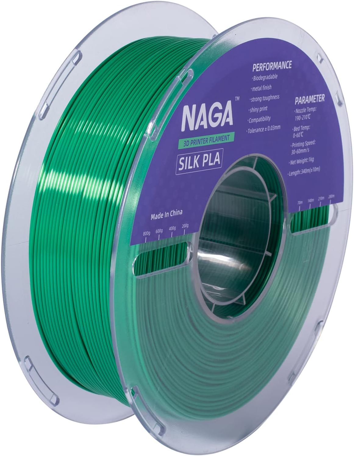 Amazon.com: NAGA Shiny Silk PLA Filament, High Gloss 3D Printer ...