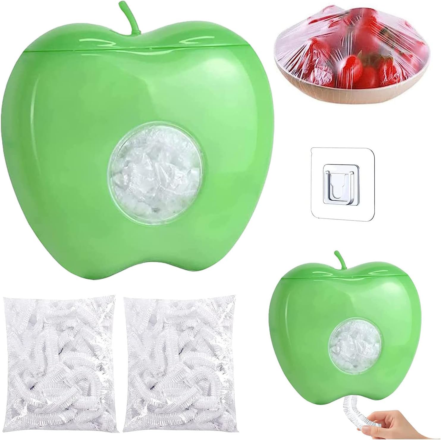 Pack of 2 Storage Boxes for Food Storage Bags - 100 Elastic Food Covers ...