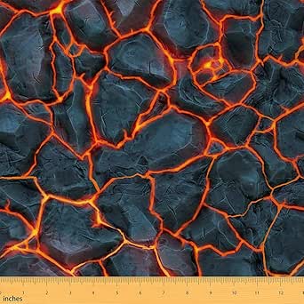 Amazon.com: Volcano Fabric by The Yard, Volcanic Rock Upholstery Fabric ...