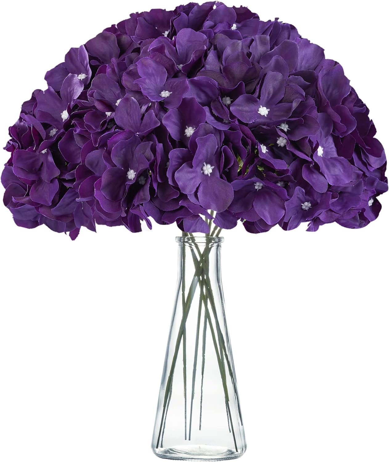 Amazon.com: H.FLOLAVIDA Hydrangea Silk Fake Flowers Heads with Stems ...