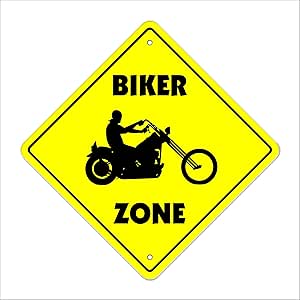Amazon.com: Biker Crossing Sign Zone Xing | Indoor/Outdoor | 12" Tall ...