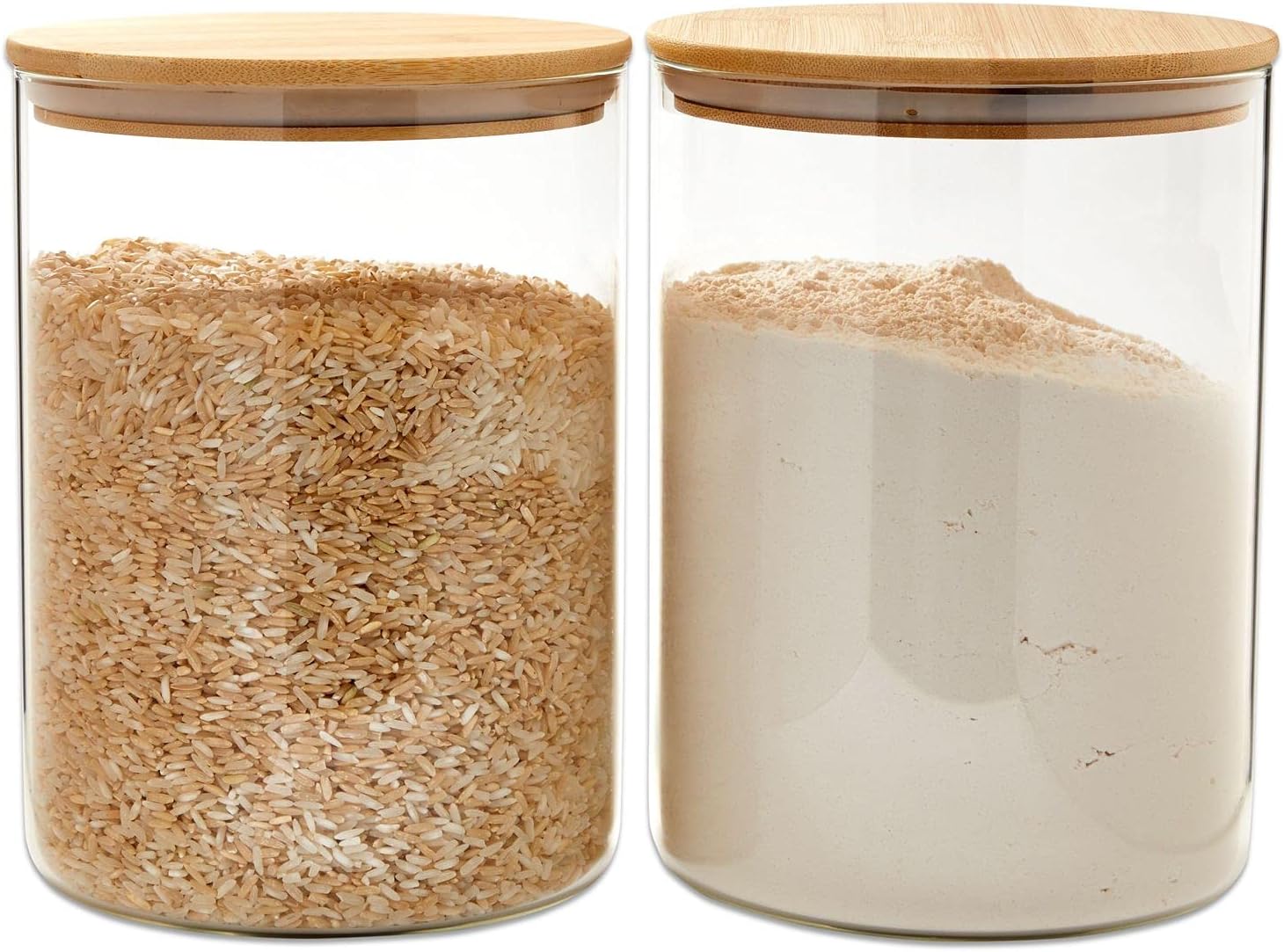 Amazon.com: Large Glass Storage Containers with Bamboo Lids, Airtight ...