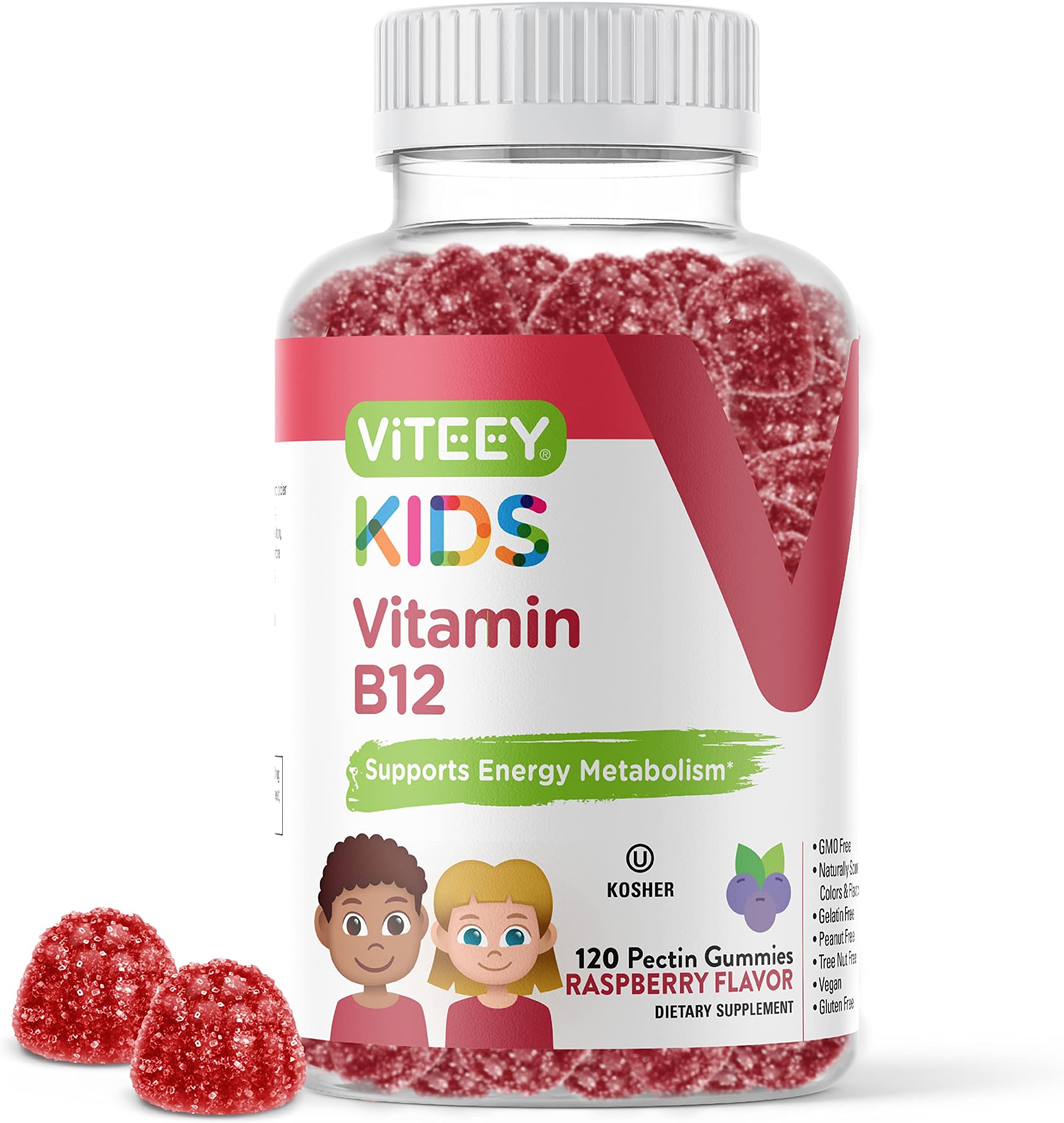 Amazon.com: Viteey Vitamin B12 for Kids Gummies, 1000mcg - Metabolism ...