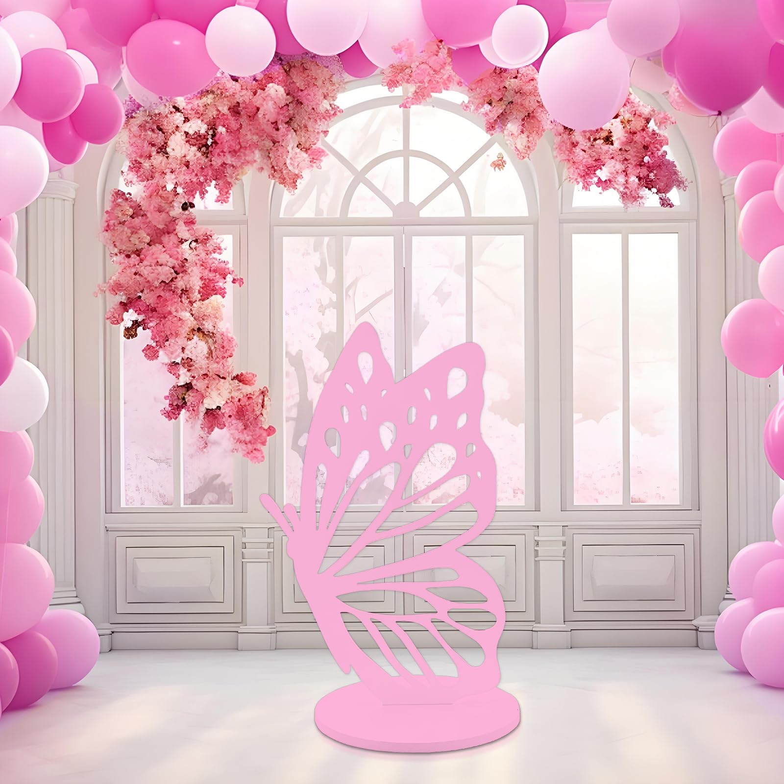 Amazon.com: 22 Inch Pink Wood Butterfly Prop Decor Large Butterfly ...