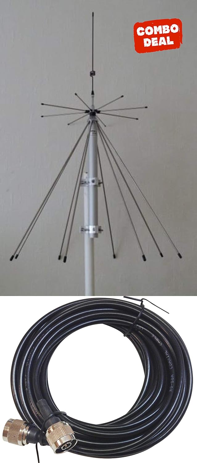 Amazon.com: Sirio SD 2000N 100-2000 Mhz Discone Antenna with 25ft RG-58 ...