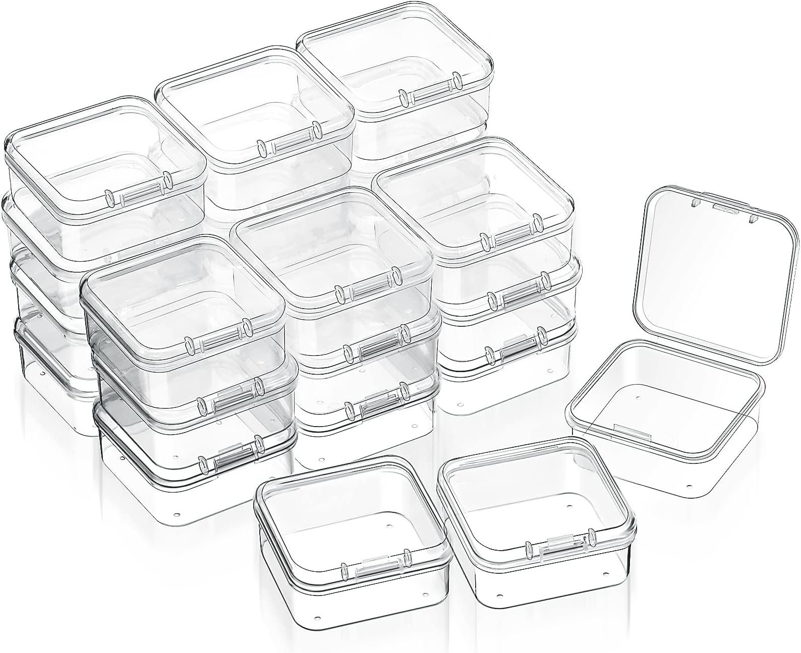 Amazon.com: Pcxino 40 Pack 4 Size Small Clear Storage Box,Clear Plastic ...