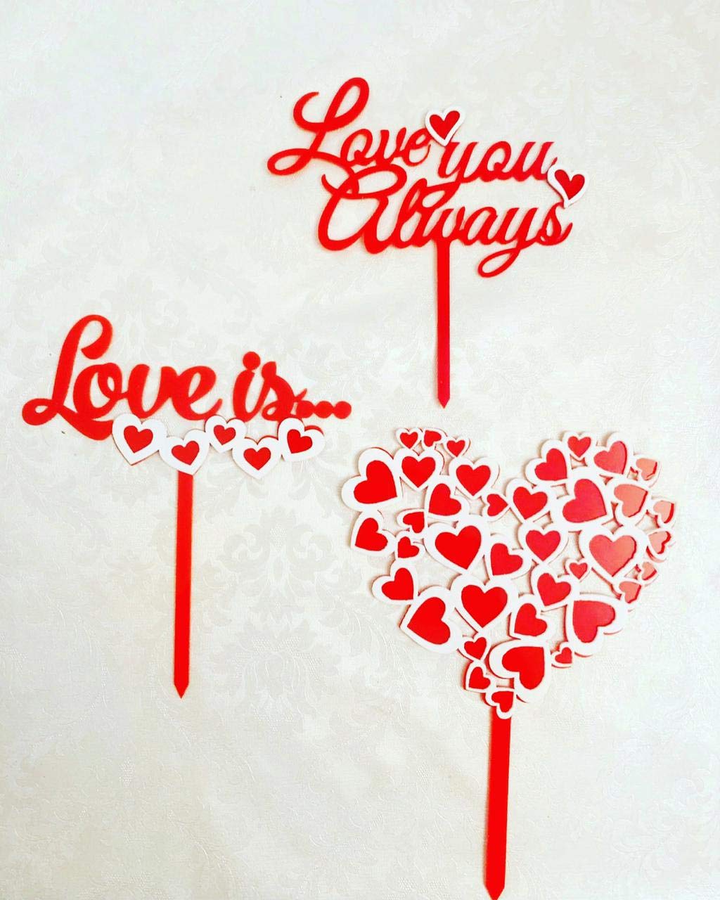 Lovers Cake Toppers 3 Pcs Model 1 Love You Always | Desertcart OMAN
