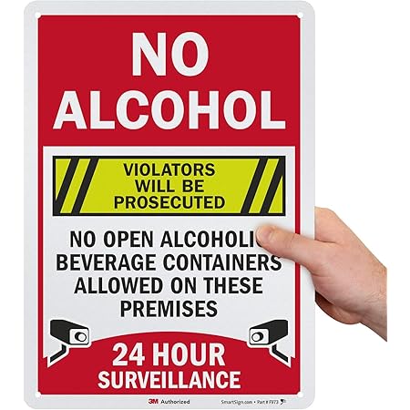 Amazon.com: SmartSign "Notice - No Open Alcoholic Beverage Containers ...