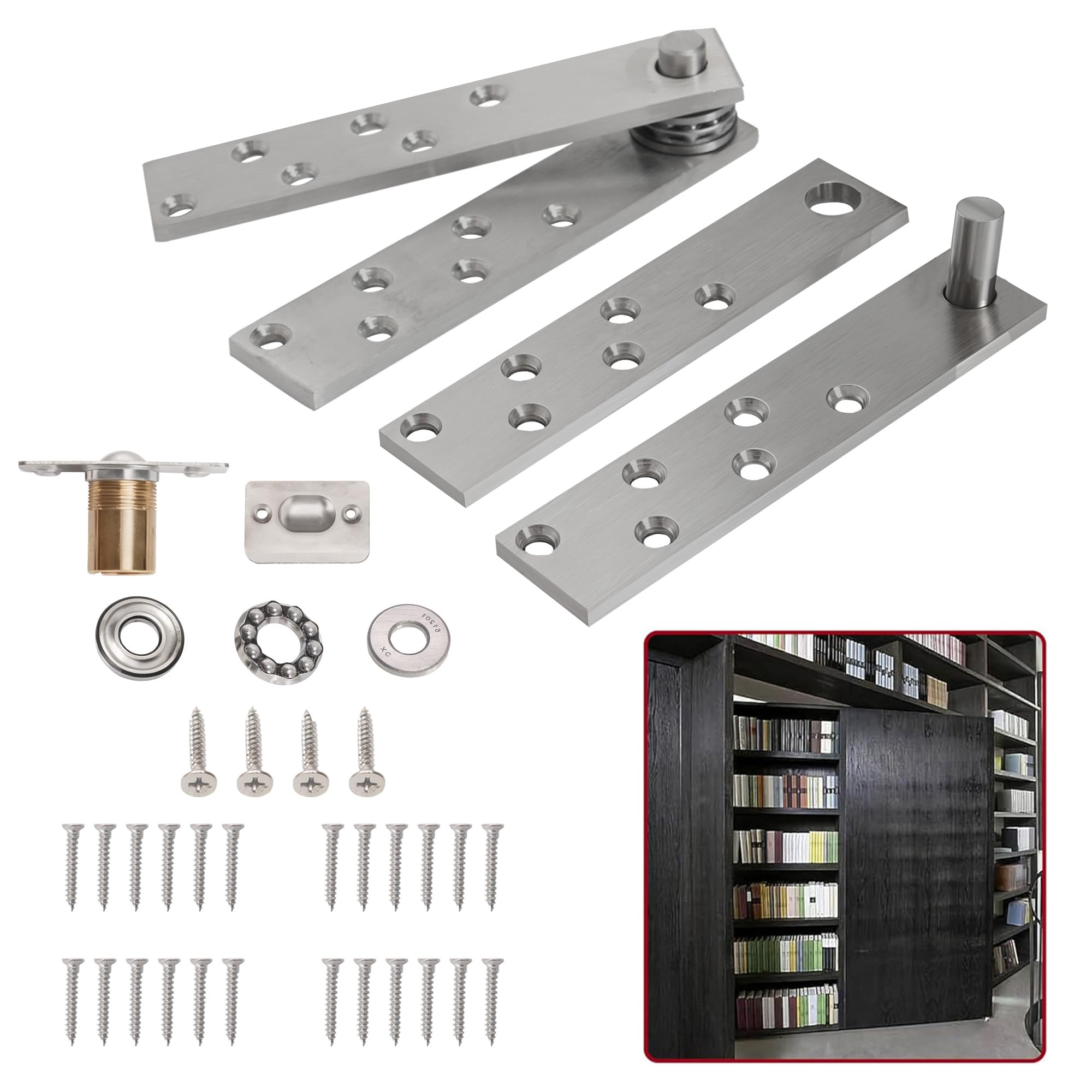Door Pivot Hinges Heavy Duty, 360 Degree Rotating Pivot Hinge with ...