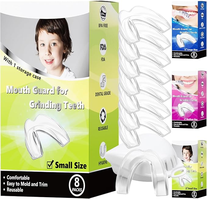 Amazon.com: Kids Mouthguard for Teeth Grinding, Pack of 8 Moldable Kids ...