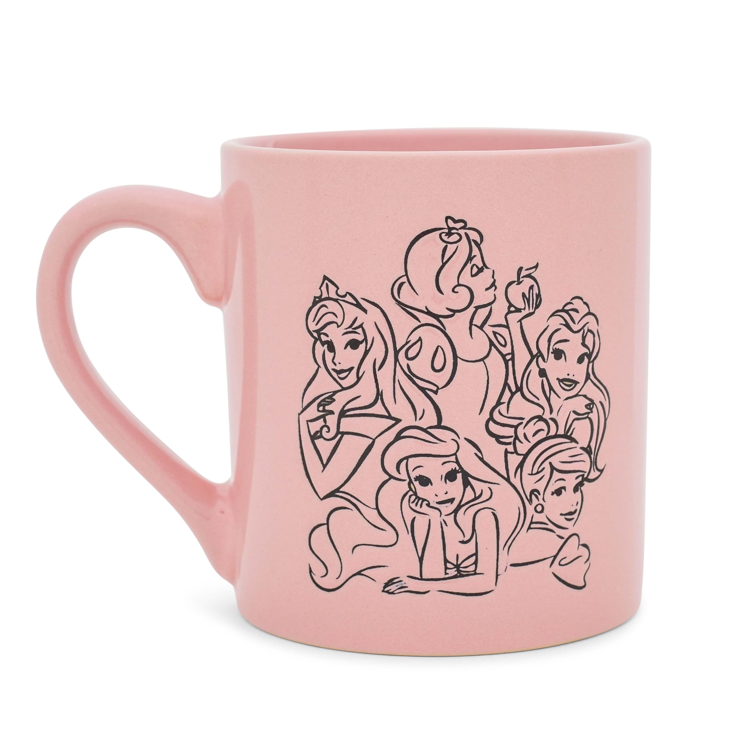 Amazon.com | Disney Princess Pink Wax-Resist Ceramic Mug | Coffee Cup ...