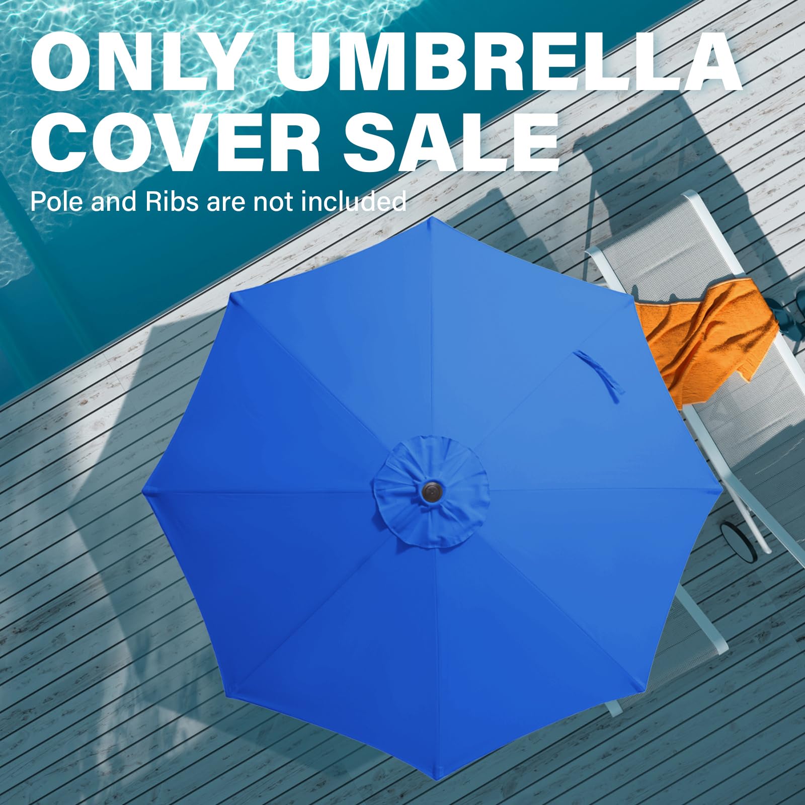 Snapklik.com : JEAREY 9 Ft Patio Umbrella Replacement Canopy For 8 Ribs ...
