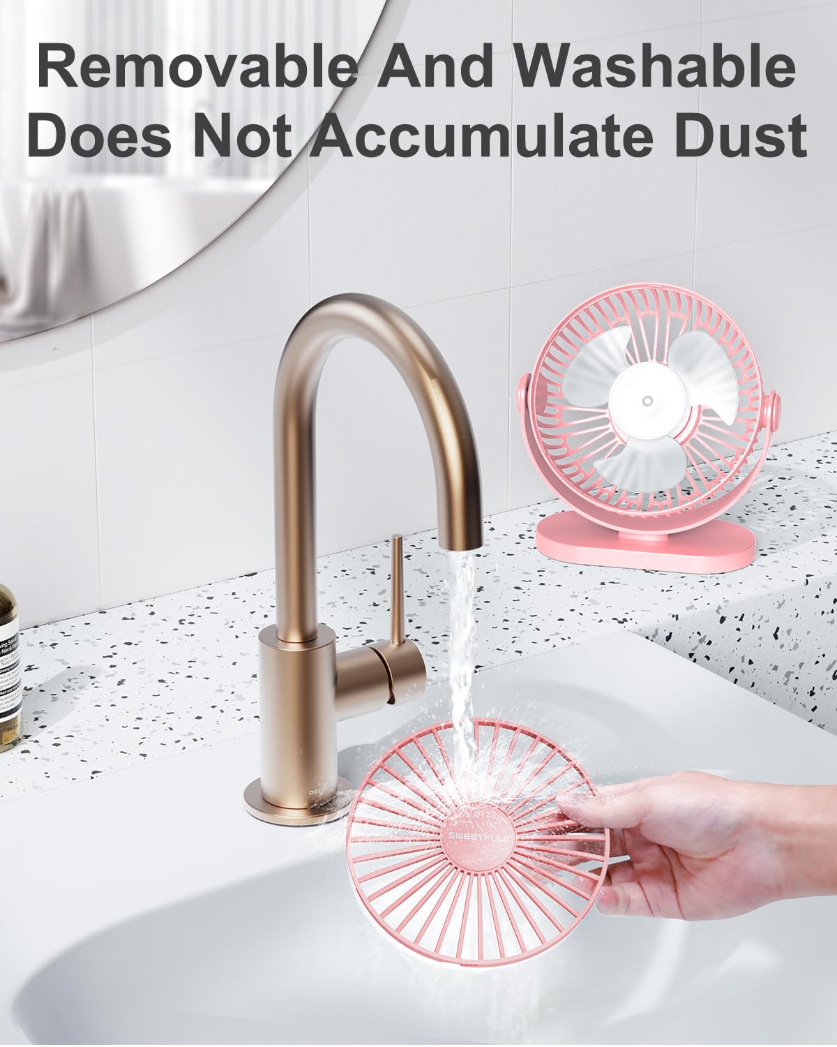 Snapklik.com : SWEETFULL USB Desk Fan Small Quiet - 3 Speeds Mini ...